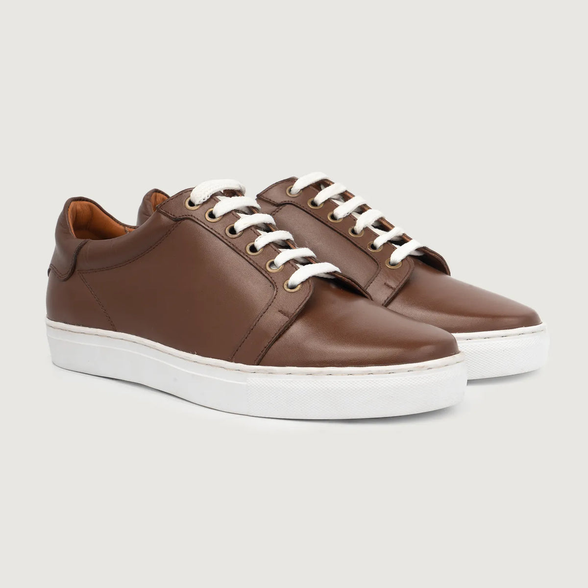 Carter Runn Brown Leather Sneakers for Men - Eviternity
