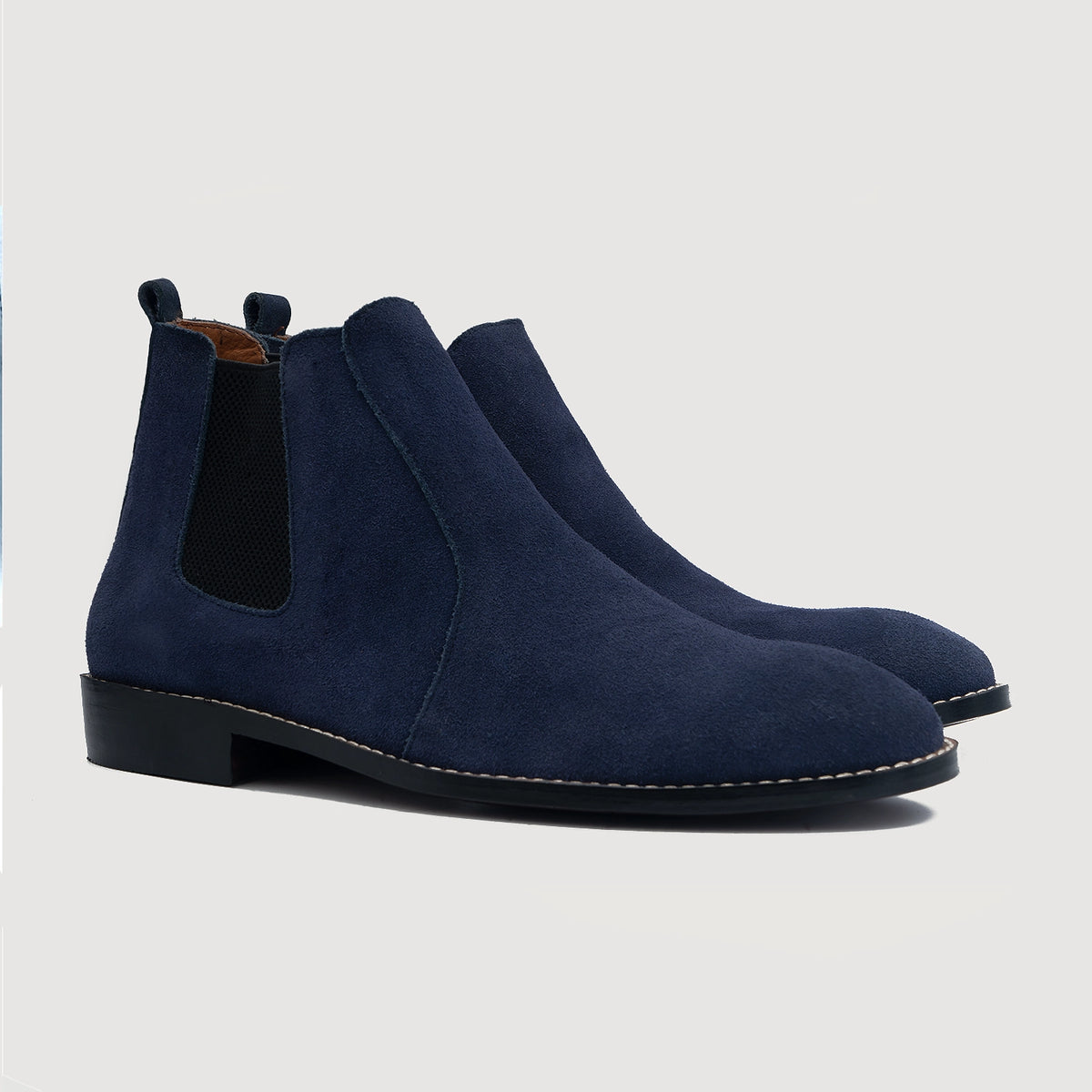 Men’s Clarkson Chelsea Boots in Midnight Blue Suede - Eviternity