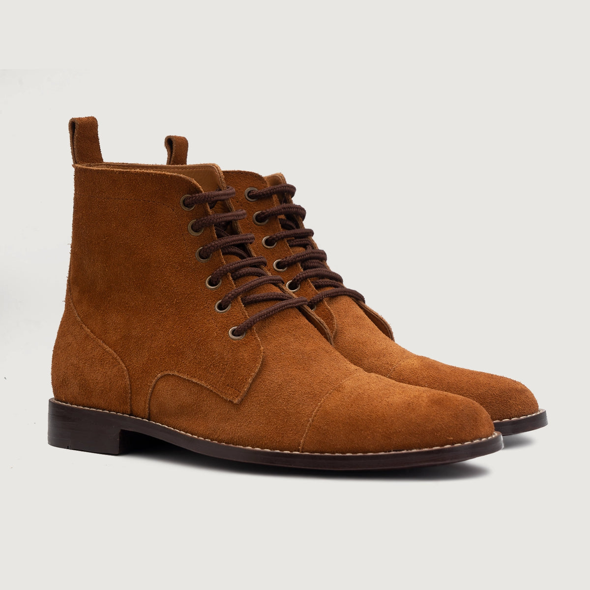 Knight Derby Brown Suede Boots for Men - Eviternity