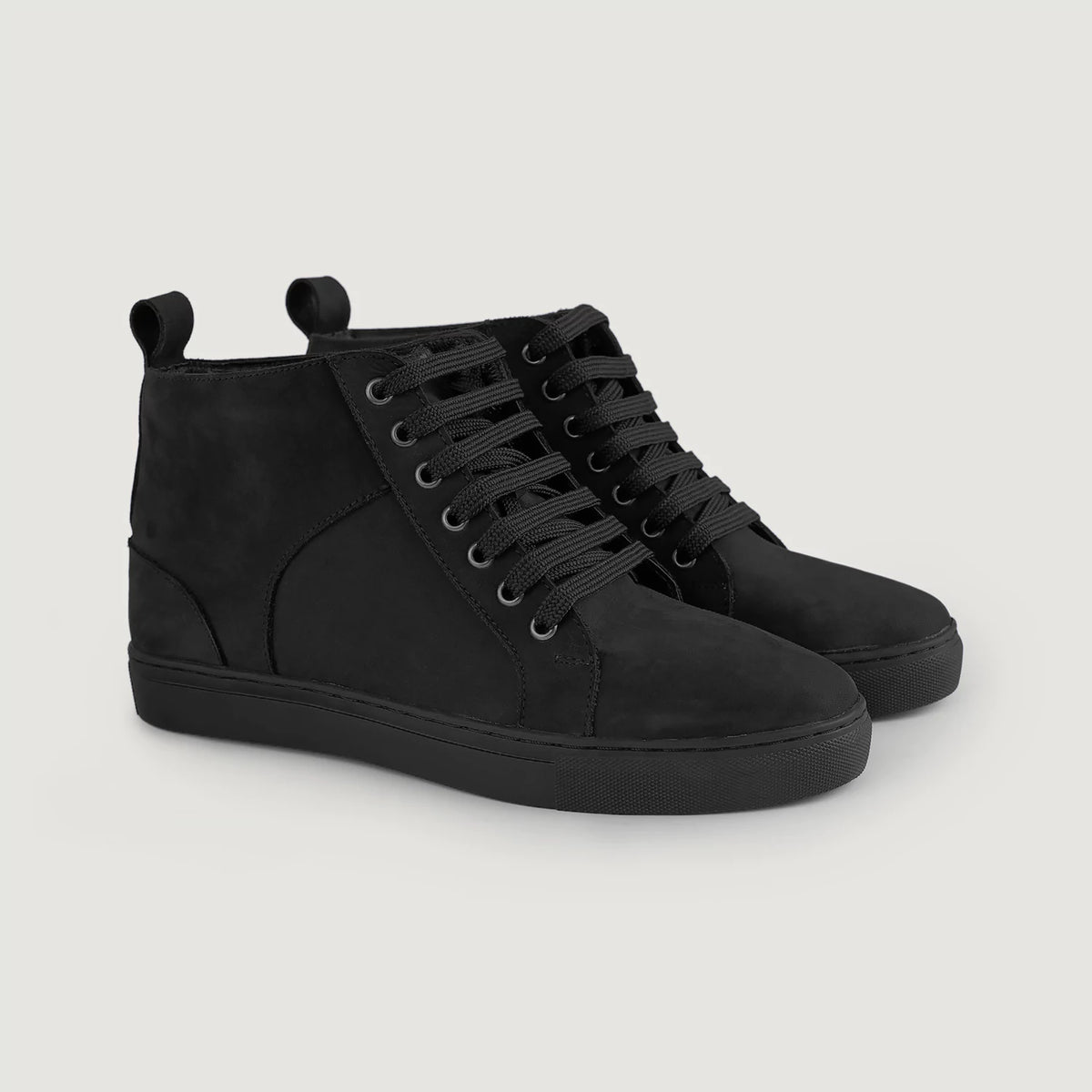 Men's Marty High Top Sneakers in Black Nubuck - Eviternity