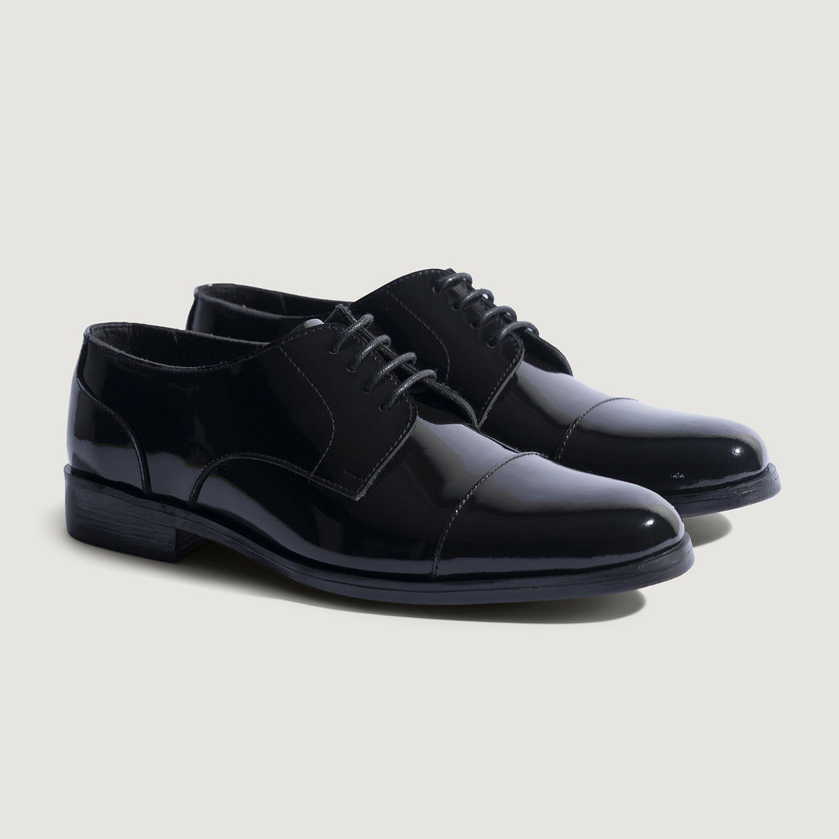 Men's Attorney Derby Shoes in Black Patent Leather - Eviternity