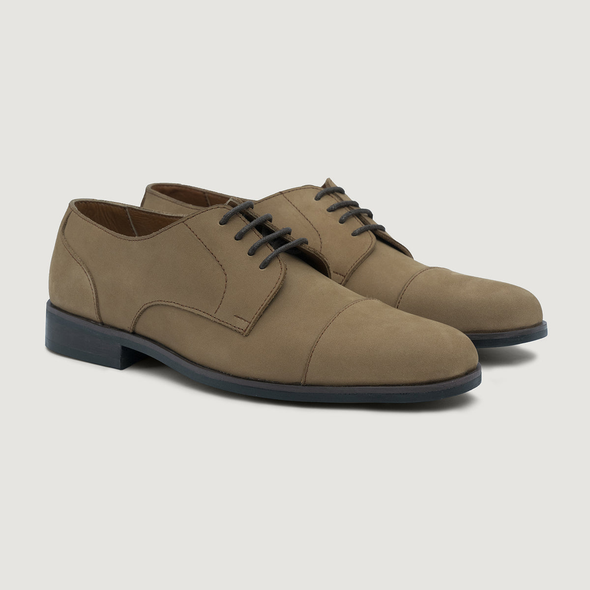 Men's Attorney Derby Brown Nubuck Shoes in StudGuard - Eviternity