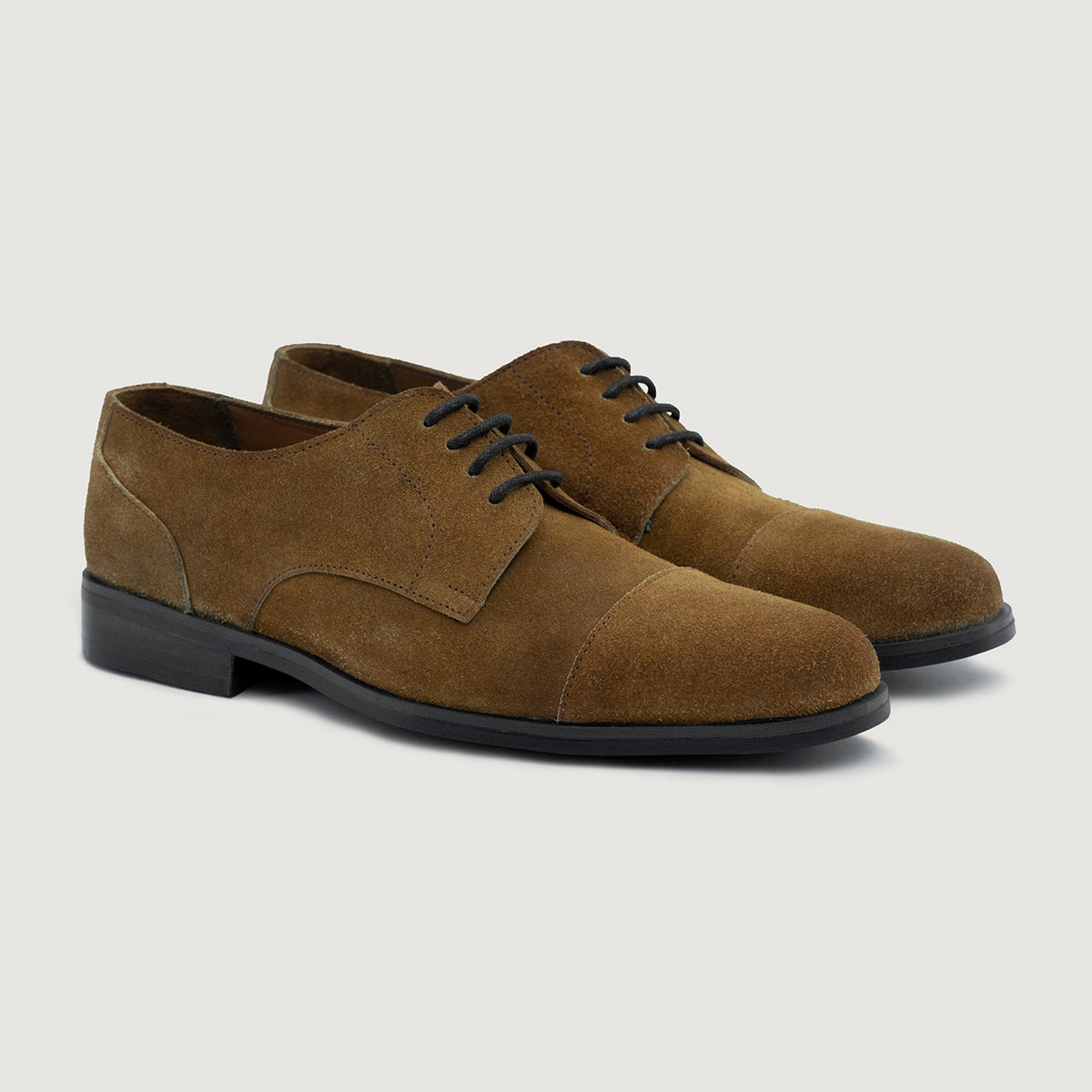 Men's Attorney Derby Shoes in Brown Suede Leather - StudGuard - Eviternity