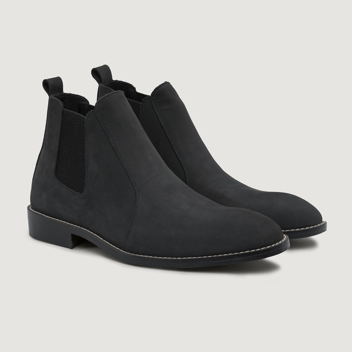 Men's Clarkson Chelsea Boots in Black Nubuck - StudGuard - Eviternity