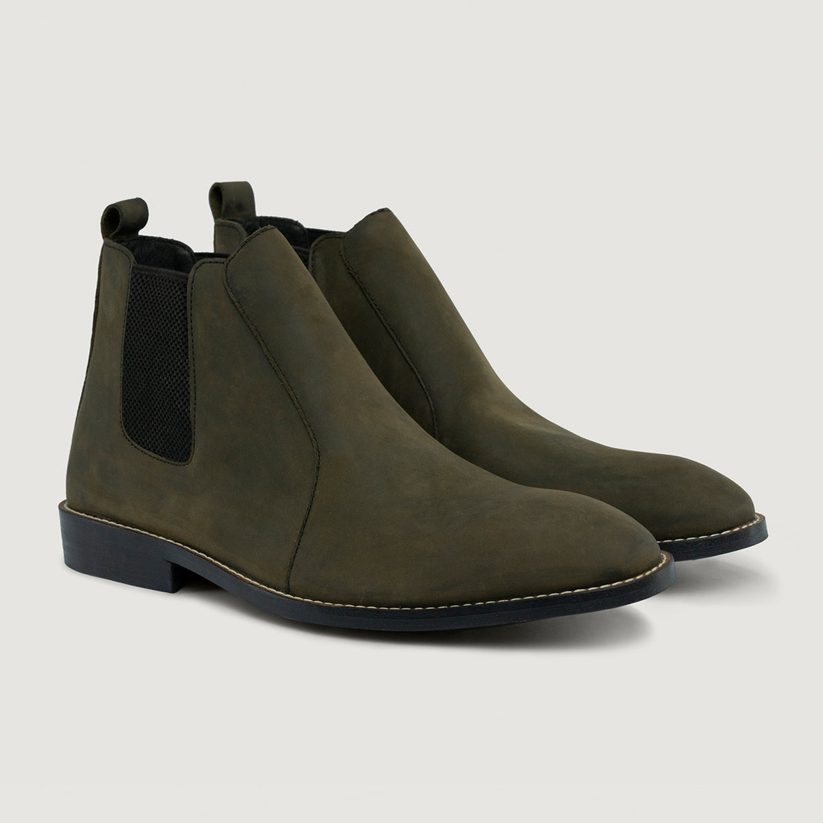 Men's Clarkson Olive Pullup Chelsea Boots - Eviternity