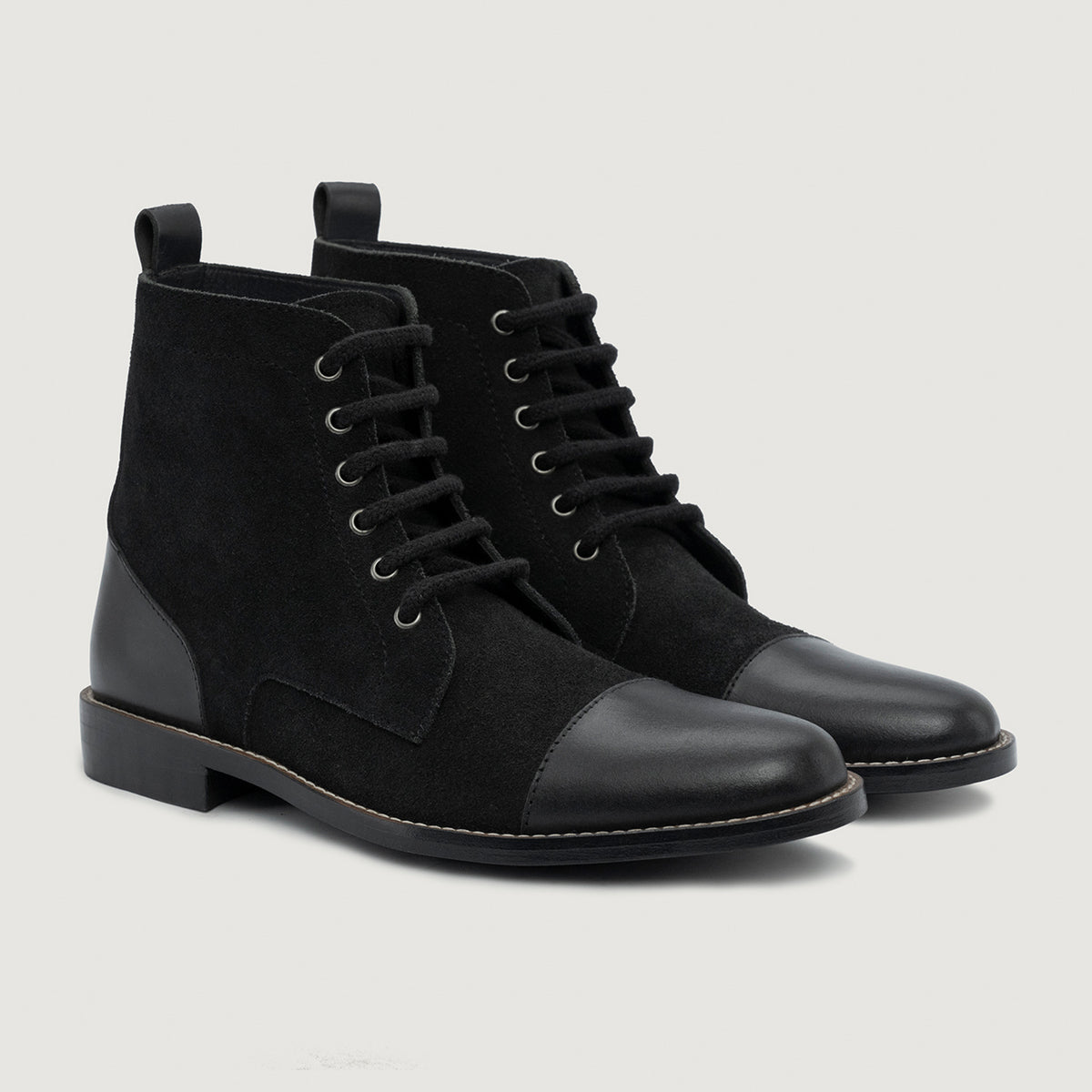 Knight Derby Hybrid Black Boots for Men in StudGuard - Eviternity