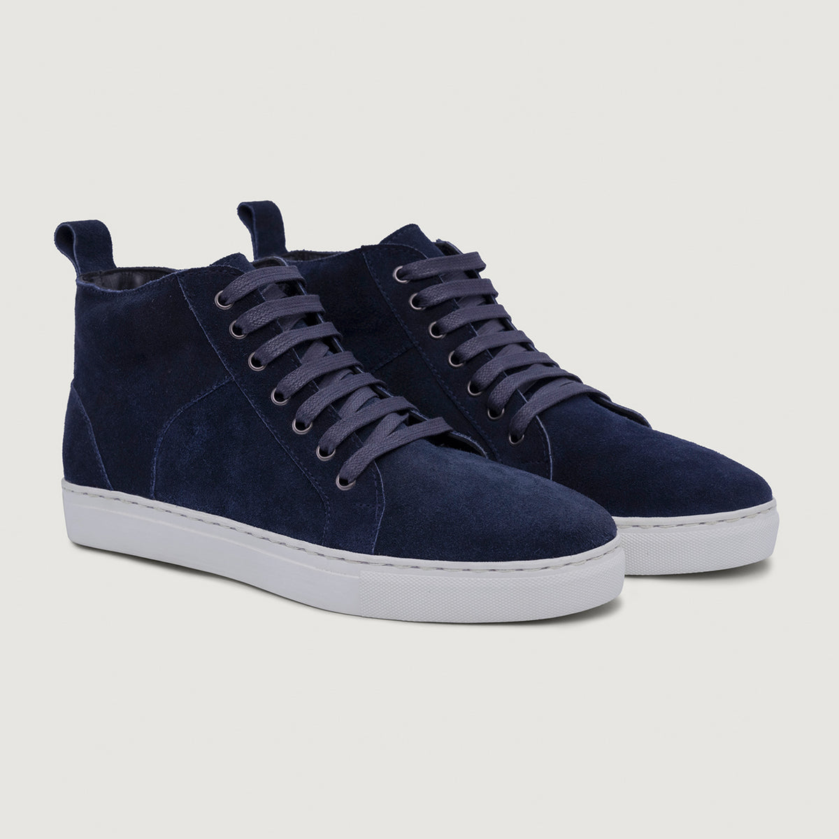 Men's Marty High-Top Sneakers in Blue Suede - Eviternity